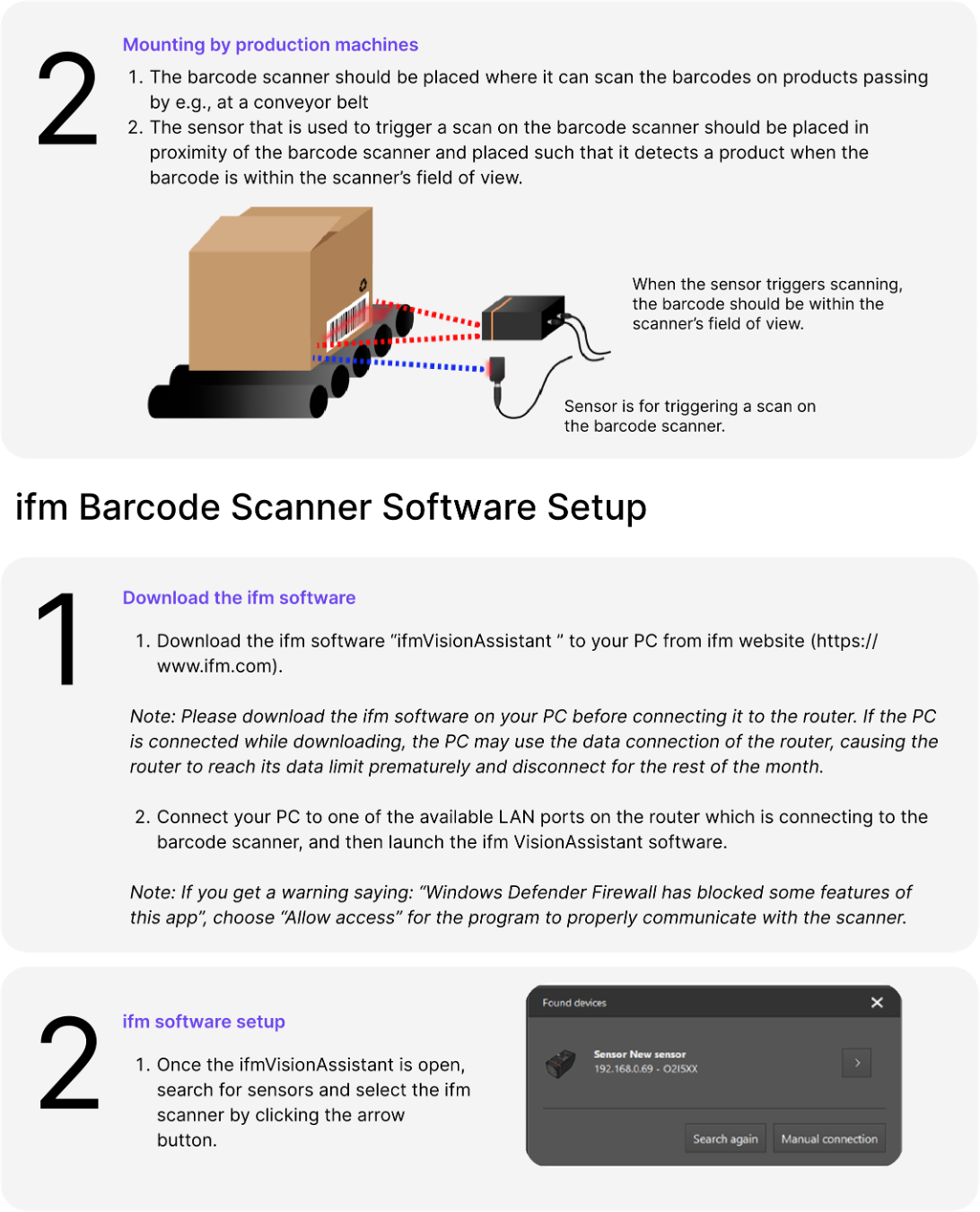 Fixed mount barcode scanner - Installation guide – Factbird Support Hub